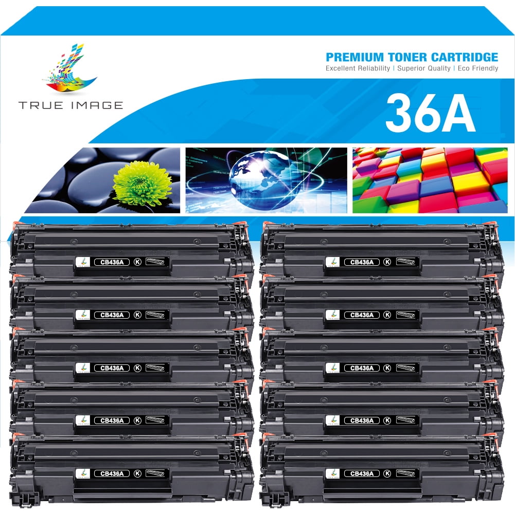 True Image 10-Pack Compatible Toner Cartridge for HP CB436A 36A ...