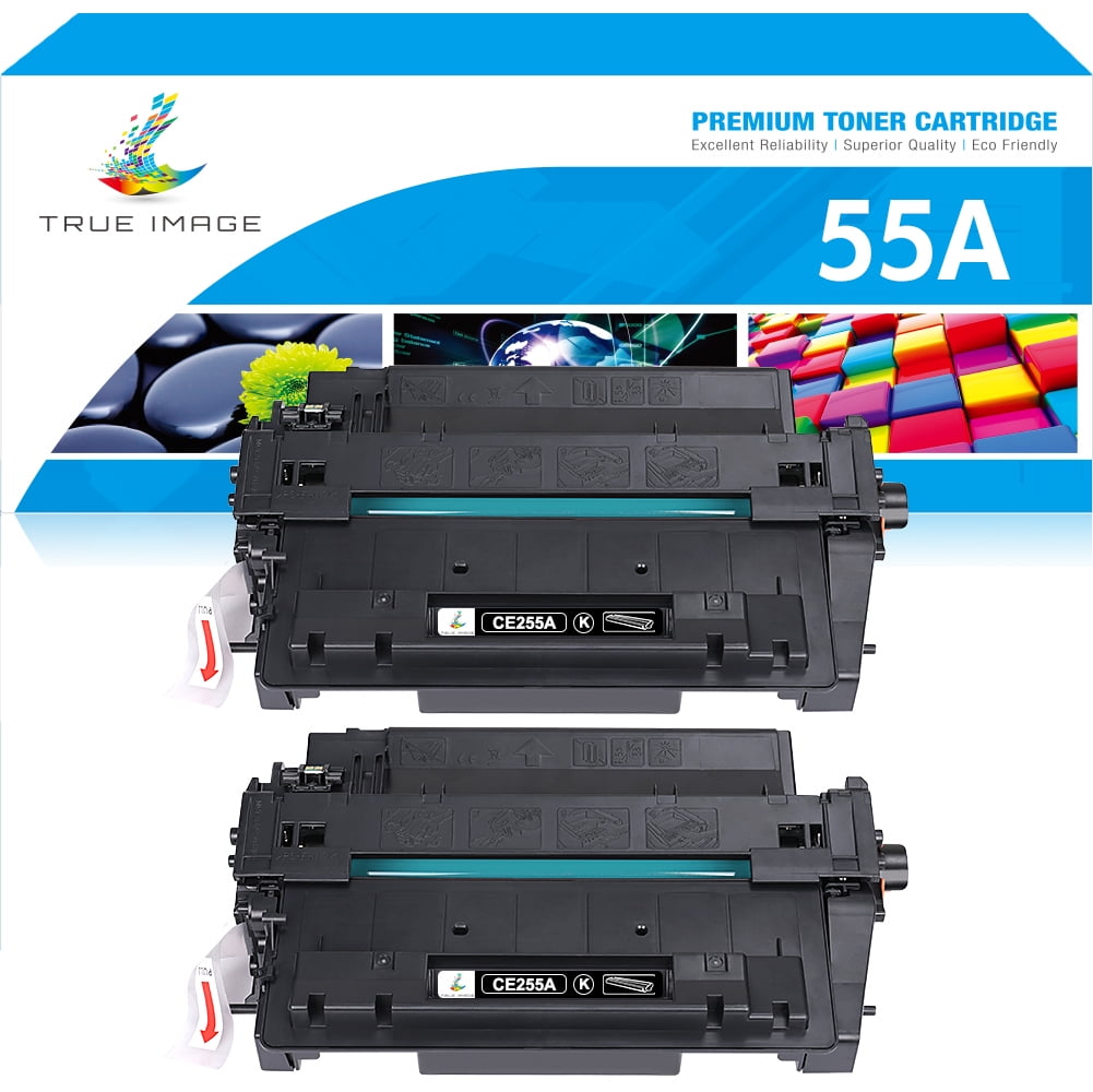 True Image 2-Pack Compatible Toner Cartridge for HP CE255A 55A LaserJet ...