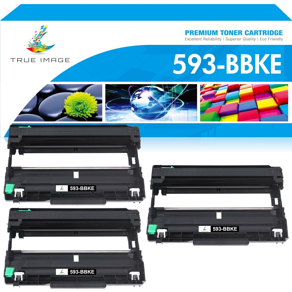 True Image 3-Pack Compatible Drum Unit for Dell 593-BBKE Work with Dell ...