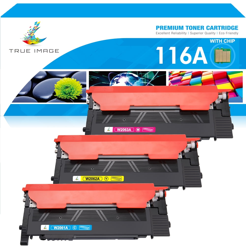 True Image 3-Pack Compatible Toner Cartridge with Chip for HP W2063A ...