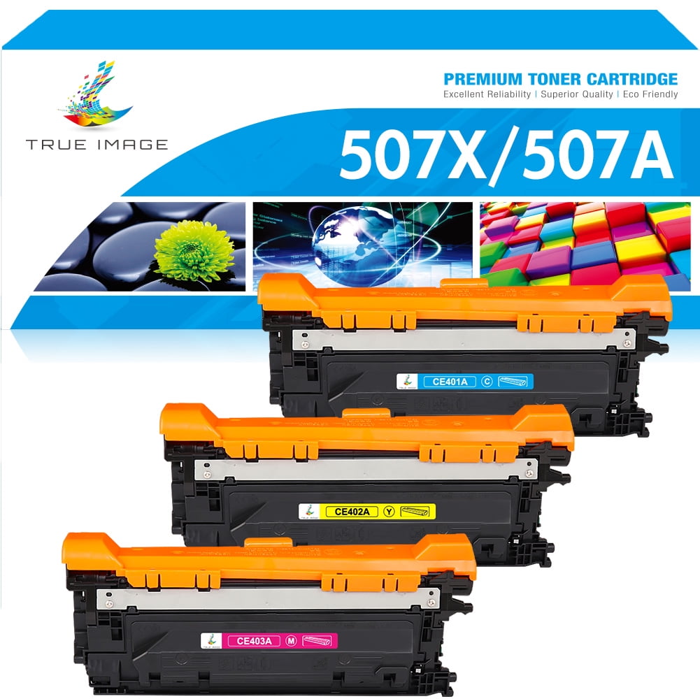 True Image 3-Pack Compatible Toner Cartridge for HP CE403A 507A Work ...