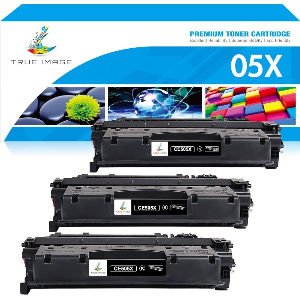 True Image 3-Pack Compatible Toner Cartridge for HP CE505X 05X Work ...
