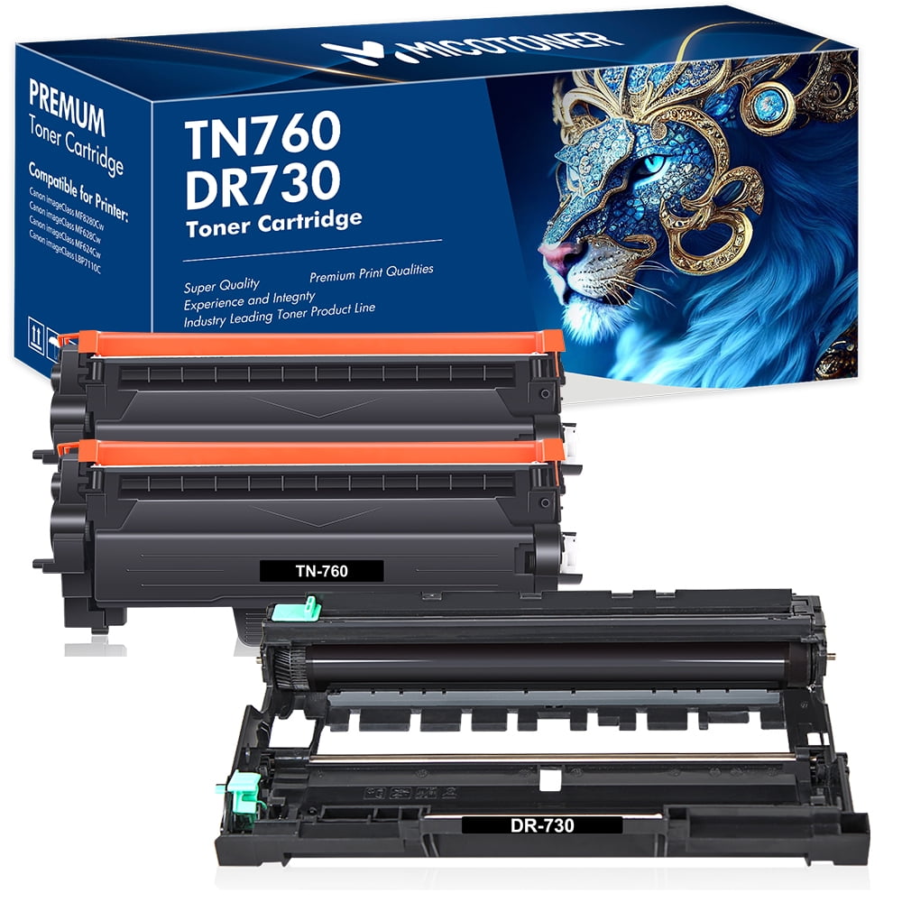 MICOTONER 3-Pack Compatible Toner Cartridge TN-760 & Drum Unit DR-730 ...
