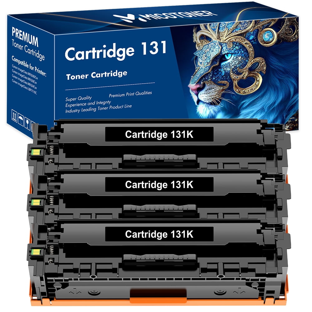 True Image 3-Pack Compatible Toner Cartridge for Canon 131IIK Work with Canon imageClass MF624Cw ...