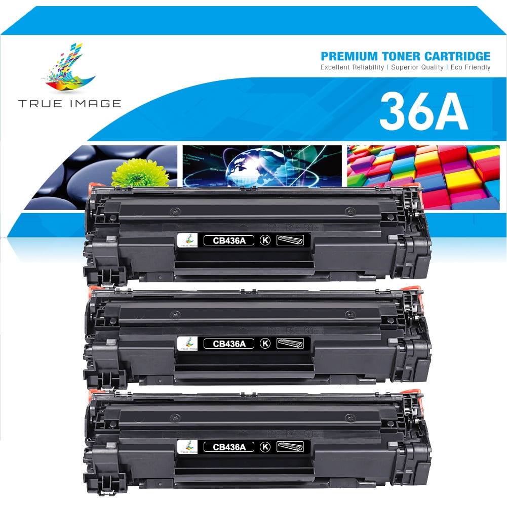 True Image 3-Pack Compatible Toner Cartridge for HP CB436A 36A LaserJet ...