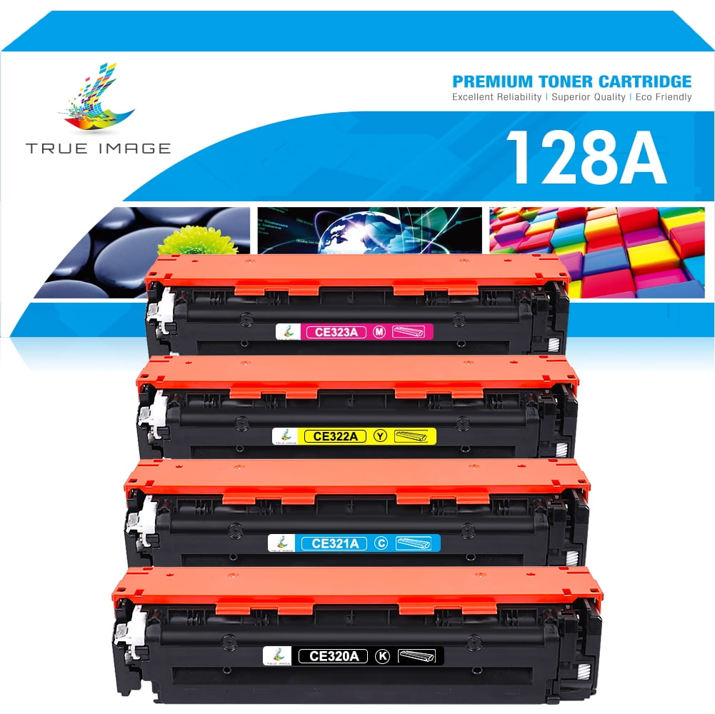 True Image 4-Pack Compatible Toner Cartridge for HP CE320A 128A Work ...