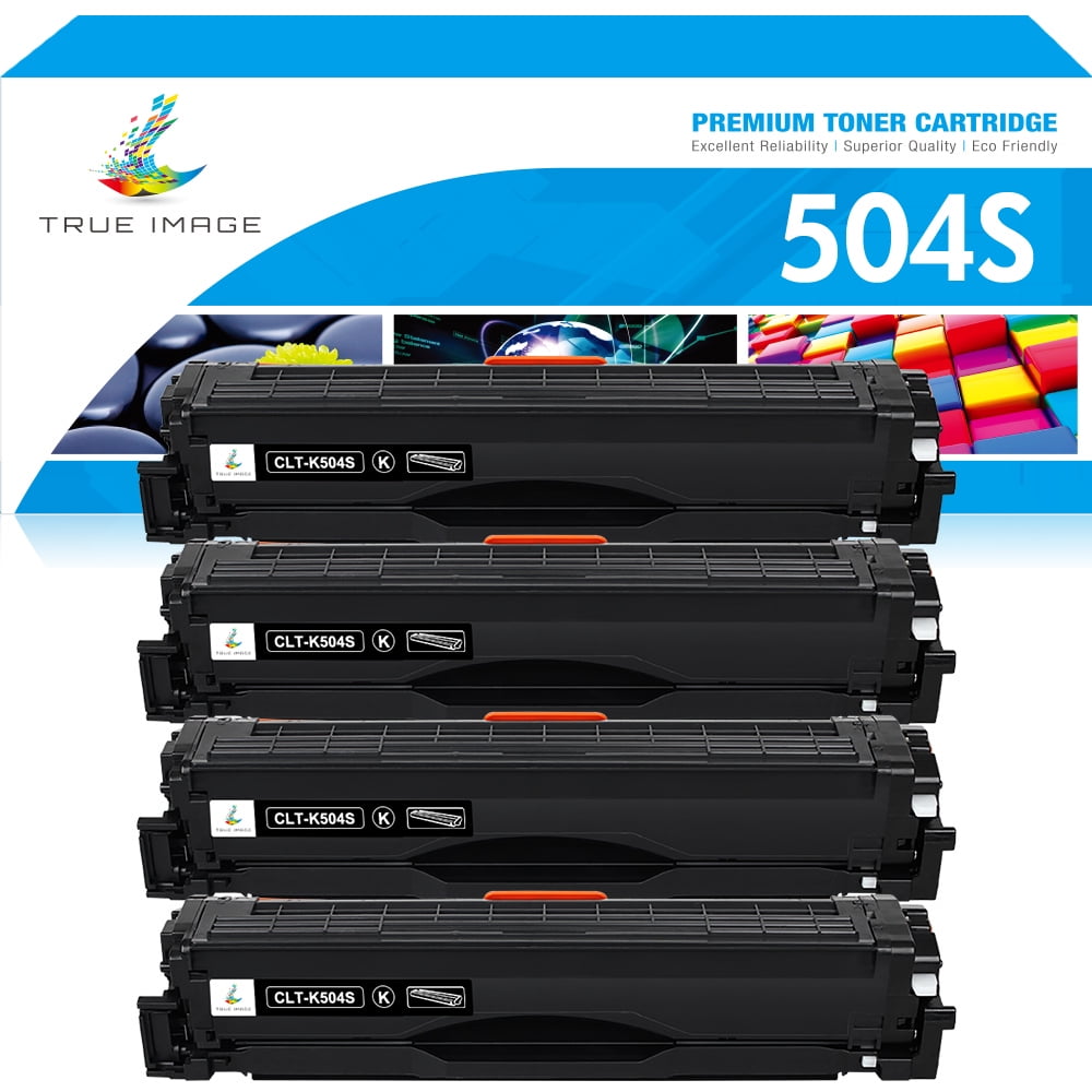 True Image 4-Pack Compatible Toner Cartridge for Samsung CLT-K504S CLT-504S Work with CLP-145NW ...