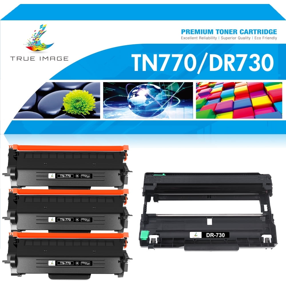 True Image 4-Pack TN770 Toner Cartridge DR730 Drum Unit Compatible for ...
