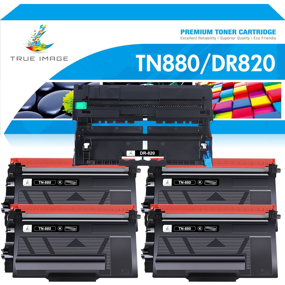 True Image 5-Pack Compatible Toner Cartridge for Brother TN-880 & DR ...