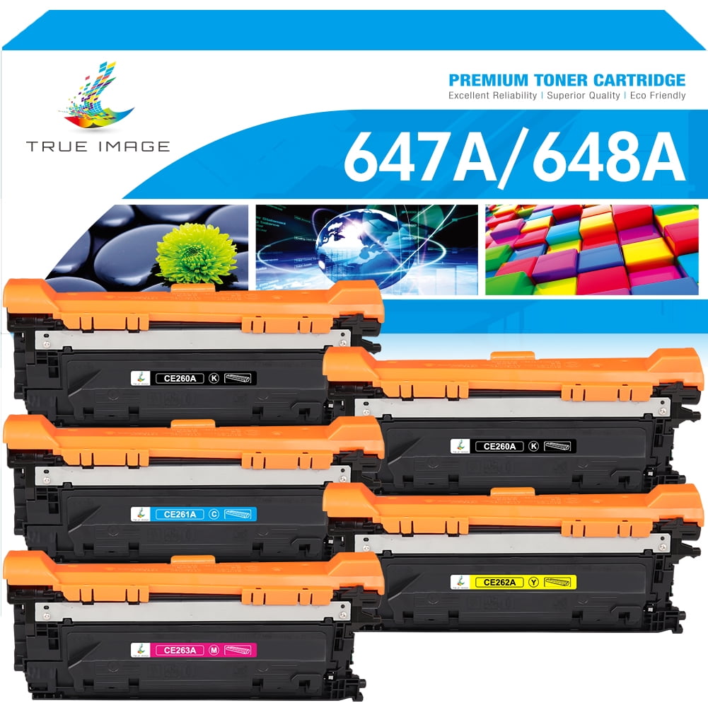 True Image 5-Pack Compatible Toner Cartridge for HP CE260A 647A 648A ...