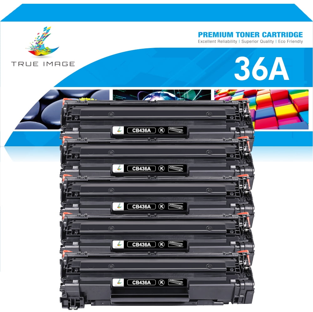 True Image 5-Pack Compatible Toner Cartridge for HP CB436A 36A LaserJet ...