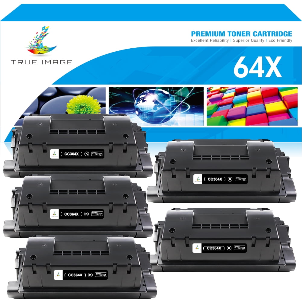 True Image 5-Pack Compatible Toner Cartridge for HP CC364X 64X LaserJet ...