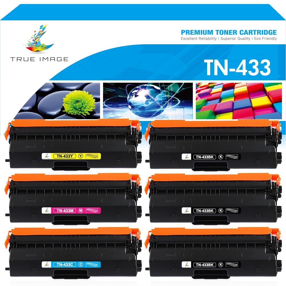 True Image 6-Pack Compatible Toner Cartridge for Brother TN-433BK TN ...