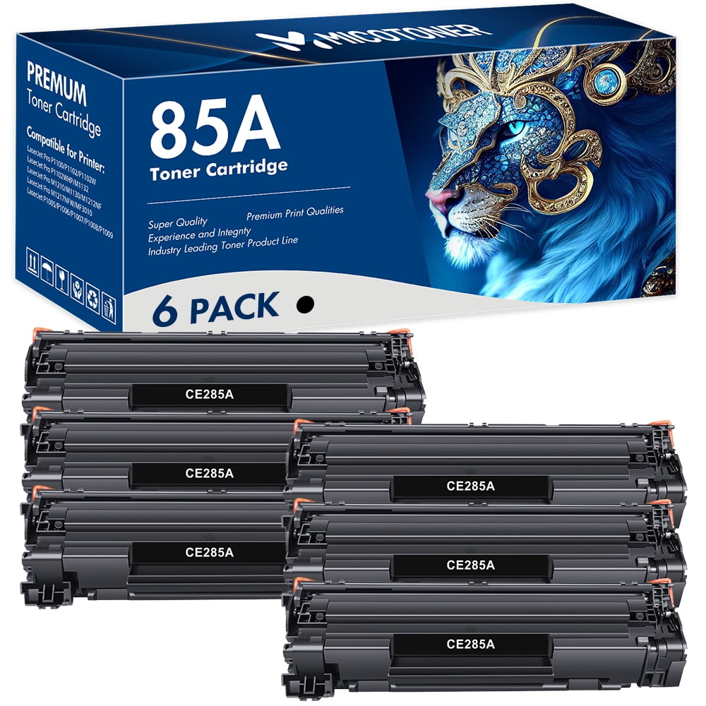 True Image 6-Pack Compatible Toner Cartridge for HP CE285A 85A for Work ...