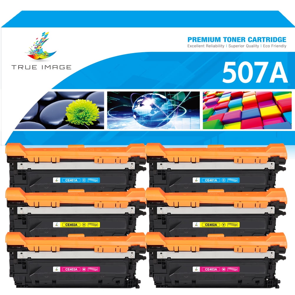 True Image 6-Pack Compatible Toner Cartridge for HP CE401A 507A Work ...