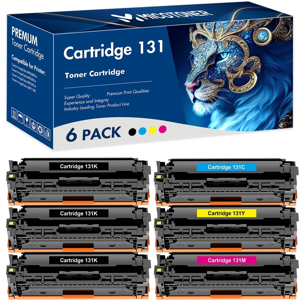 MICOTONER 6-Pack Compatible Toner Cartridge for Canon 131IIK imageCLASS ...