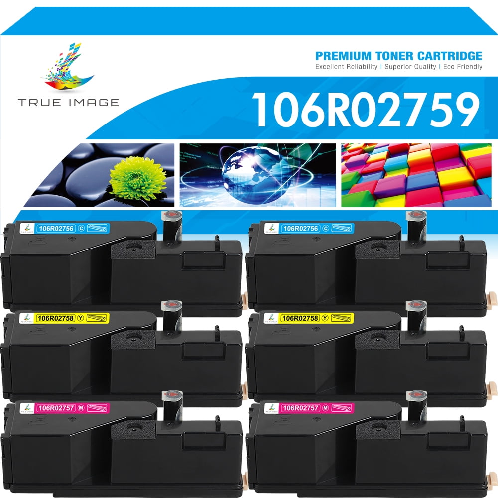 True Image 6-Pack Compatible Toner Cartridge for Xerox 106R02757 Phaser ...