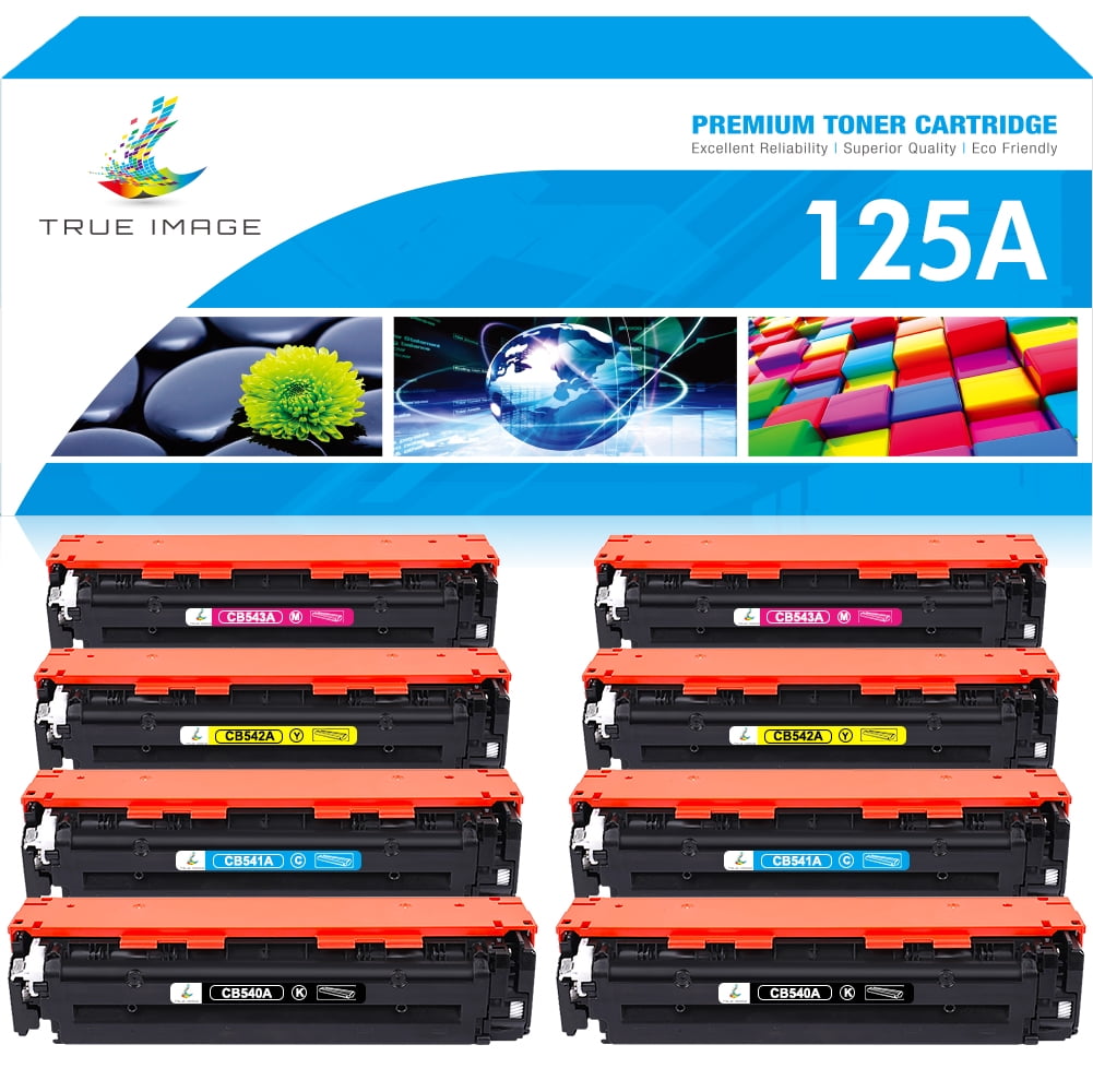 True Image 8-Pack Compatible 125A Toner Cartridge for HP 125A CB540A ...