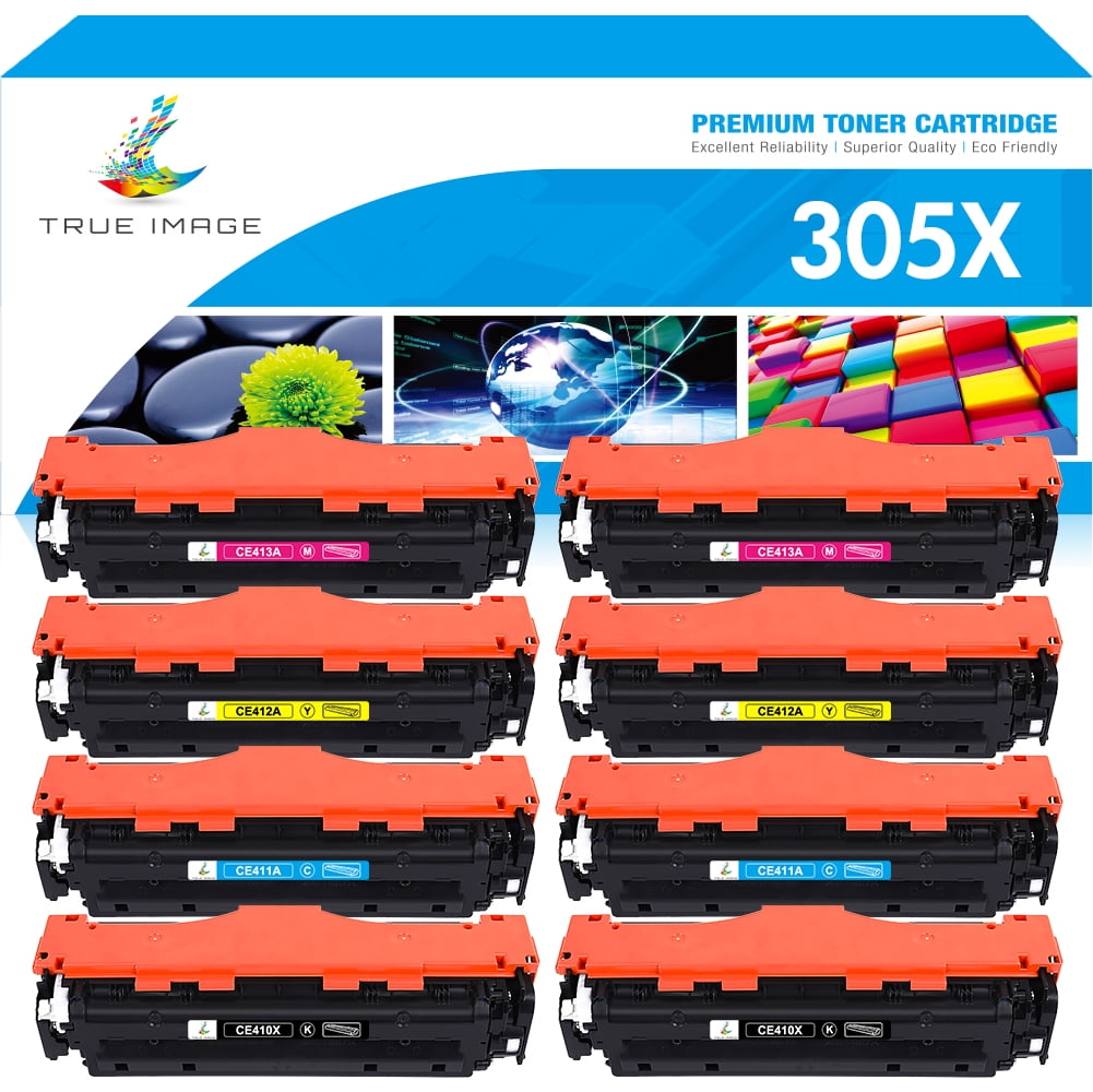 True Image 8-Pack Compatible Toner Cartridge for HP CE410X 305X Work ...