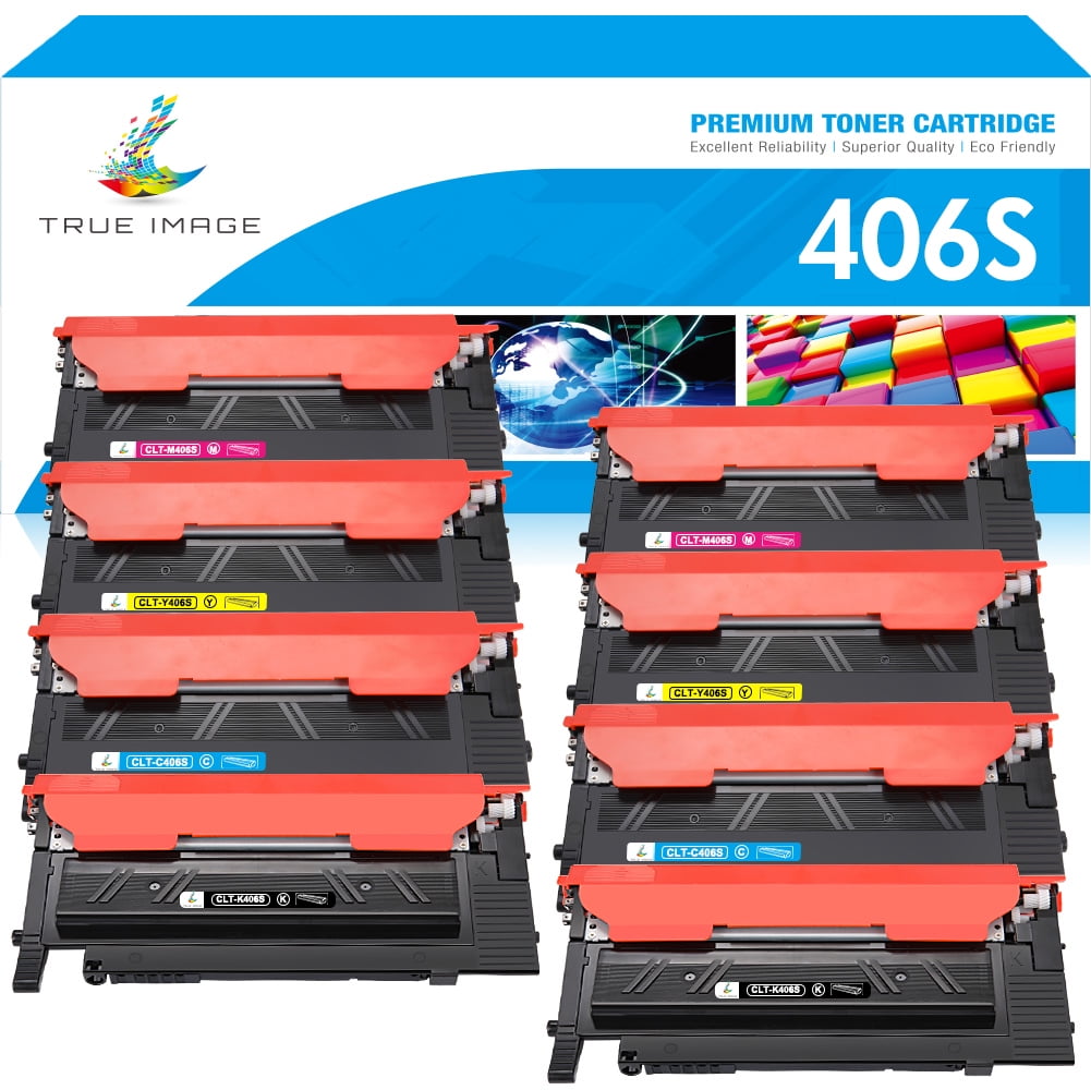 True Image 8-Pack Compatible Toner Cartridge for Samsung CLT-M406S 406S Work with CLP-360 CLX ...