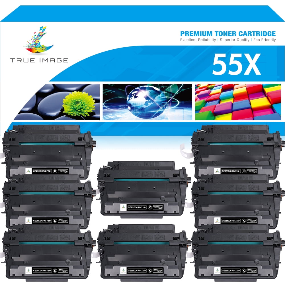True Image 8-Pack Compatible Toner Cartridge for HP CE255X 55X LaserJet ...