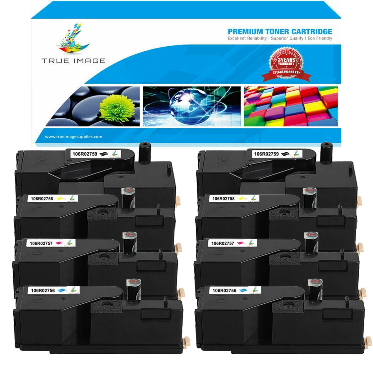 True Image 8-Pack Compatible Toner Cartridge for Xerox 106R02759 Phaser ...