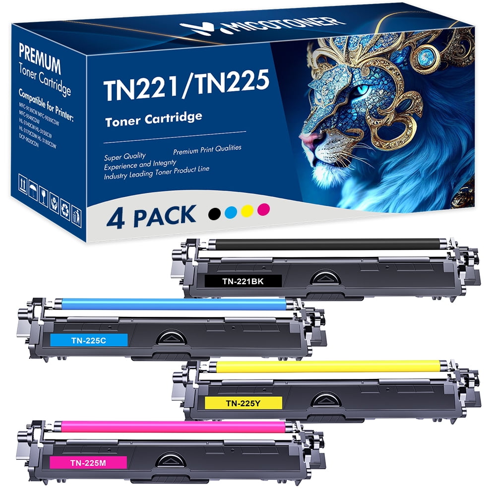 MICOTONER Compatible Toner Cartridge for Brother TN-221 TN-225 TN-221BK ...