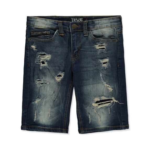 True Indigo Boys' Rip Repair Denim Shorts Color: indigo blue Size: 4 ...