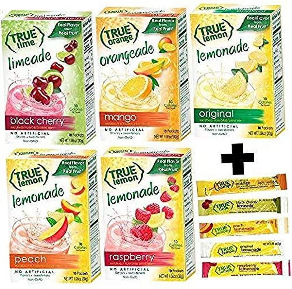 True Lemon Assorted Beverage Pack, 5 Boxes 10ct Each, Free Bonus ...