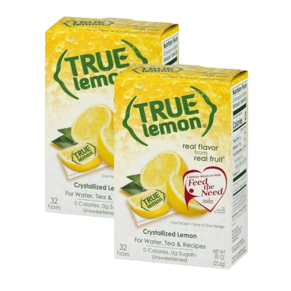 True Lemon Drink Mix, Lemonade, 32 Packets, 1 Box (2 Pack) - Walmart.com