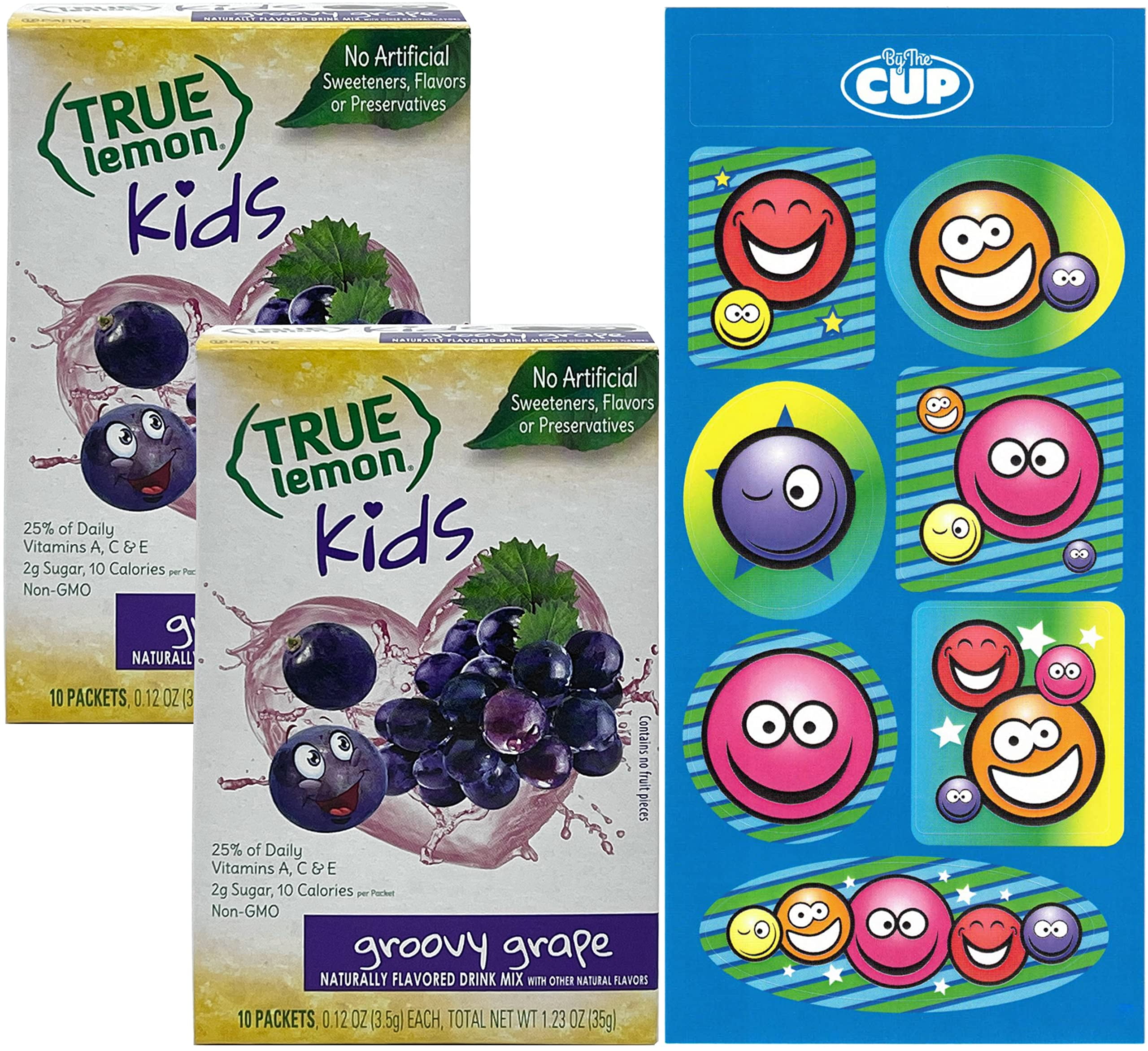 True Lemon Kids Groovy Grape 10 Count (Pack of 2) with By The Cup ...