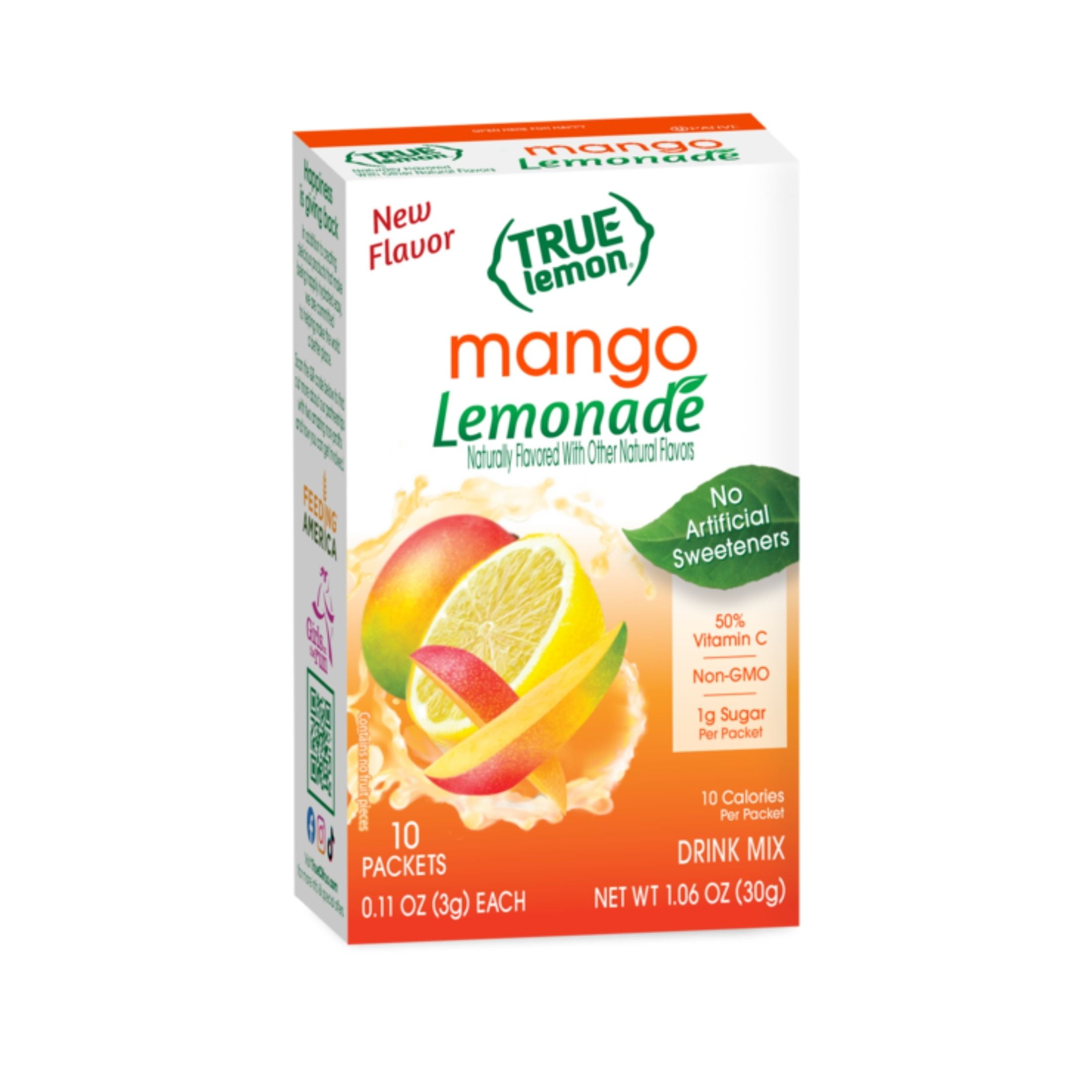 True Lemon Mango Lemonade Drink Mix Powder, 10 Calories, No Artificial ...