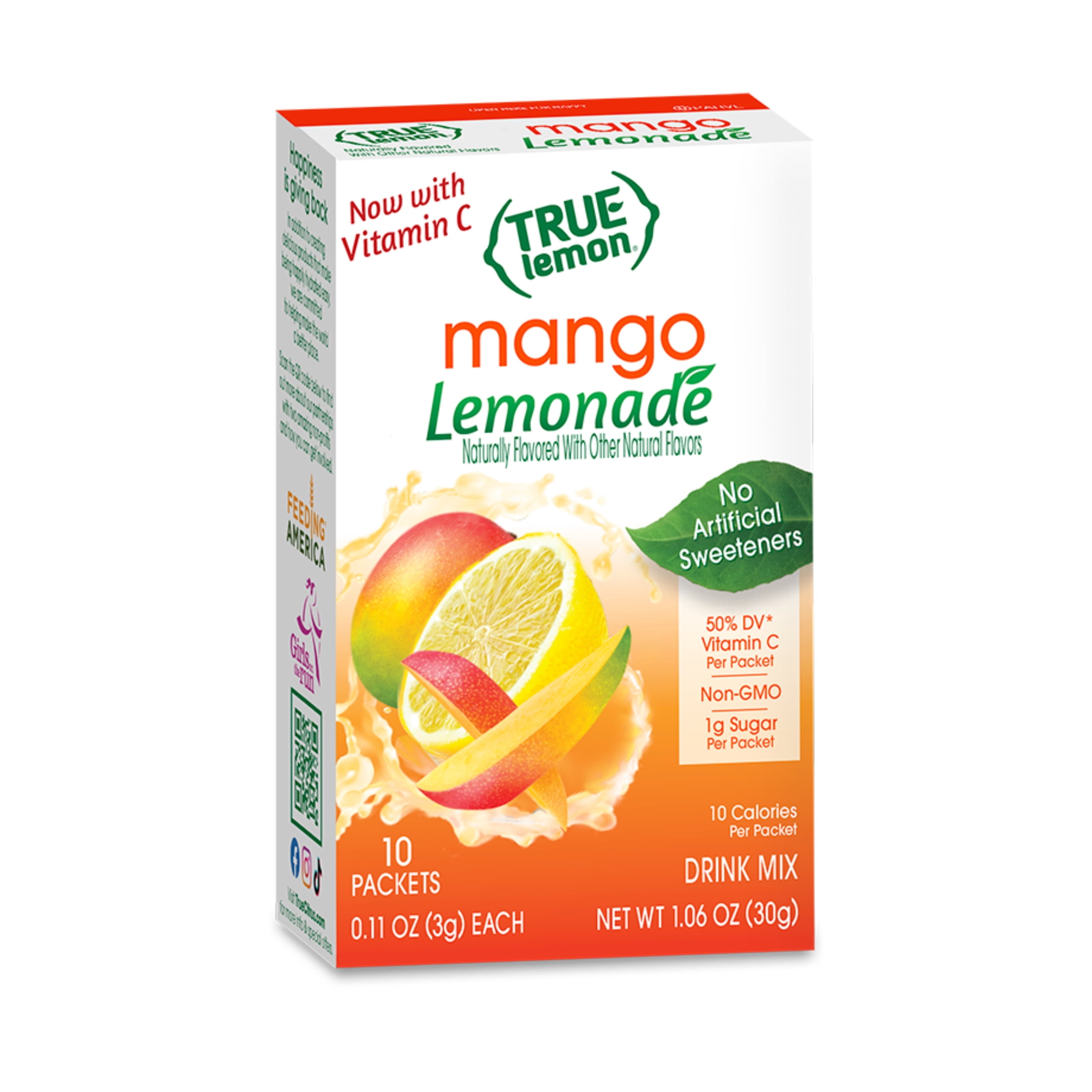 True Lemon Mango Lemonade Drink Mix Powder, 10 Calories, No Artificial ...