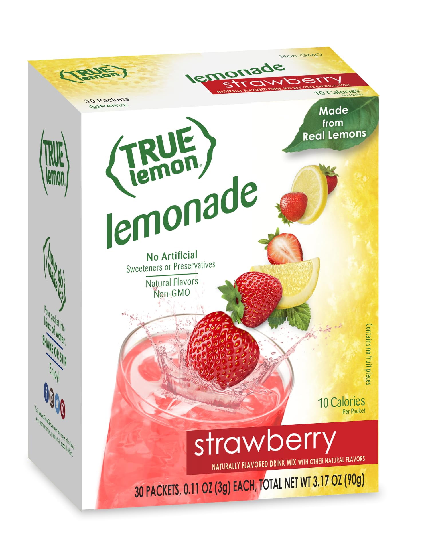 True Citrus Strawberry Lemonade Water Enhancer Drink Mix with Stevia ...