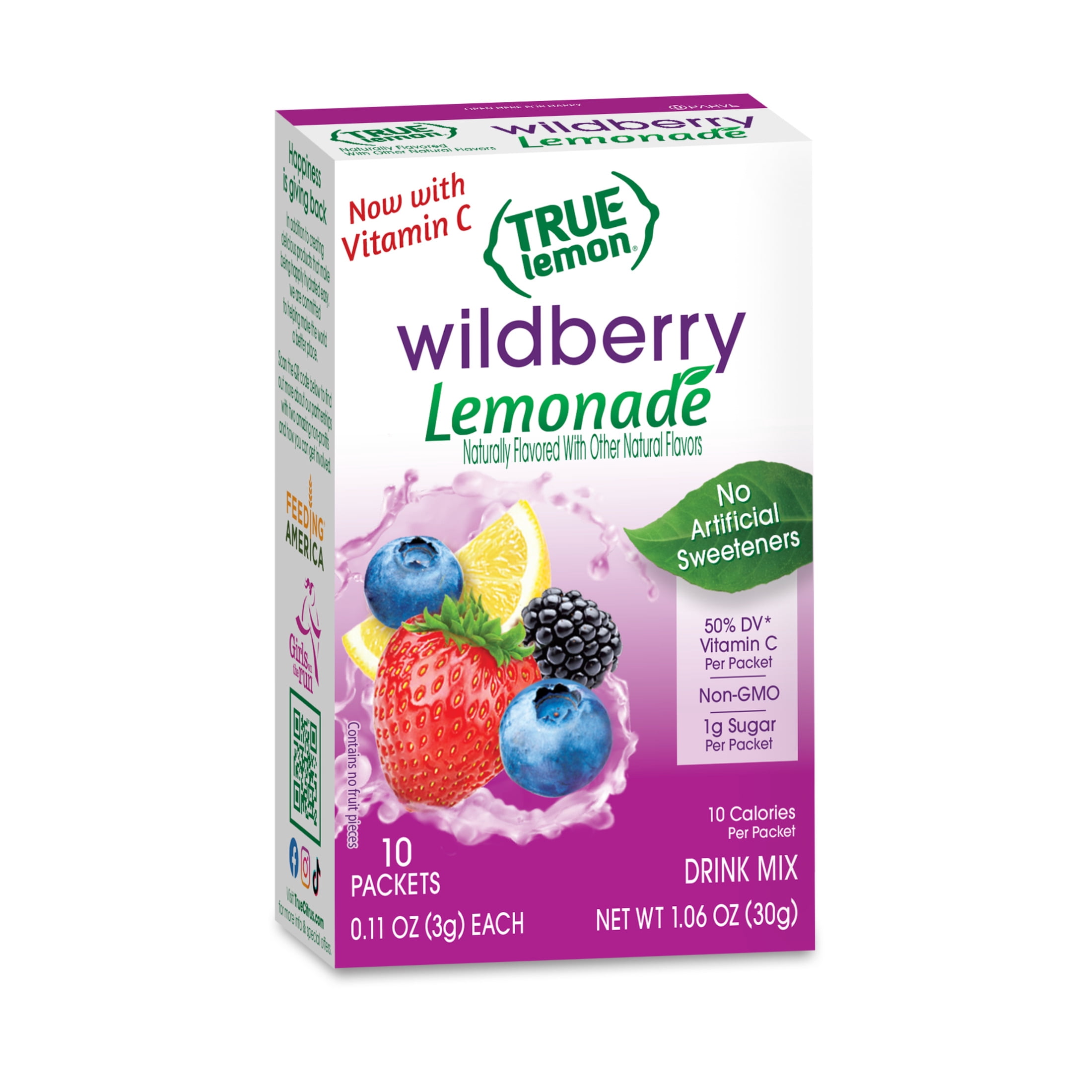 True Lemon Wildberry Lemonade, Stevia Sweetened, Caffeine Free, On-The ...