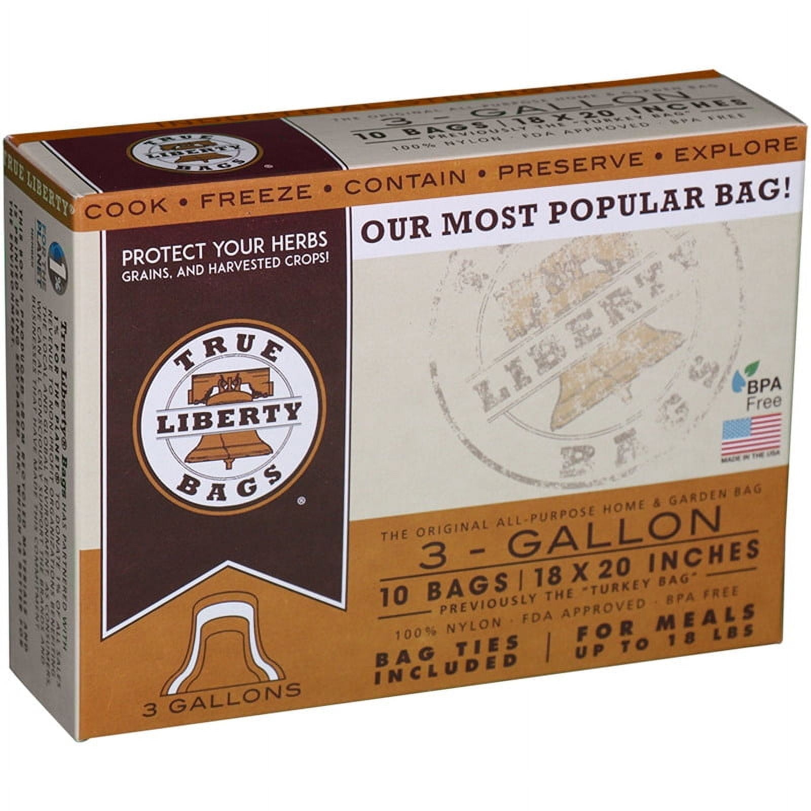 True Liberty Bags 3 gal Clear Food Storage Bag 10 pk - Walmart.com
