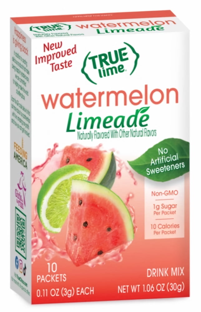 True Lime Lime Watermelon Limeade Drink Mix (Pack of 48) - Walmart.com
