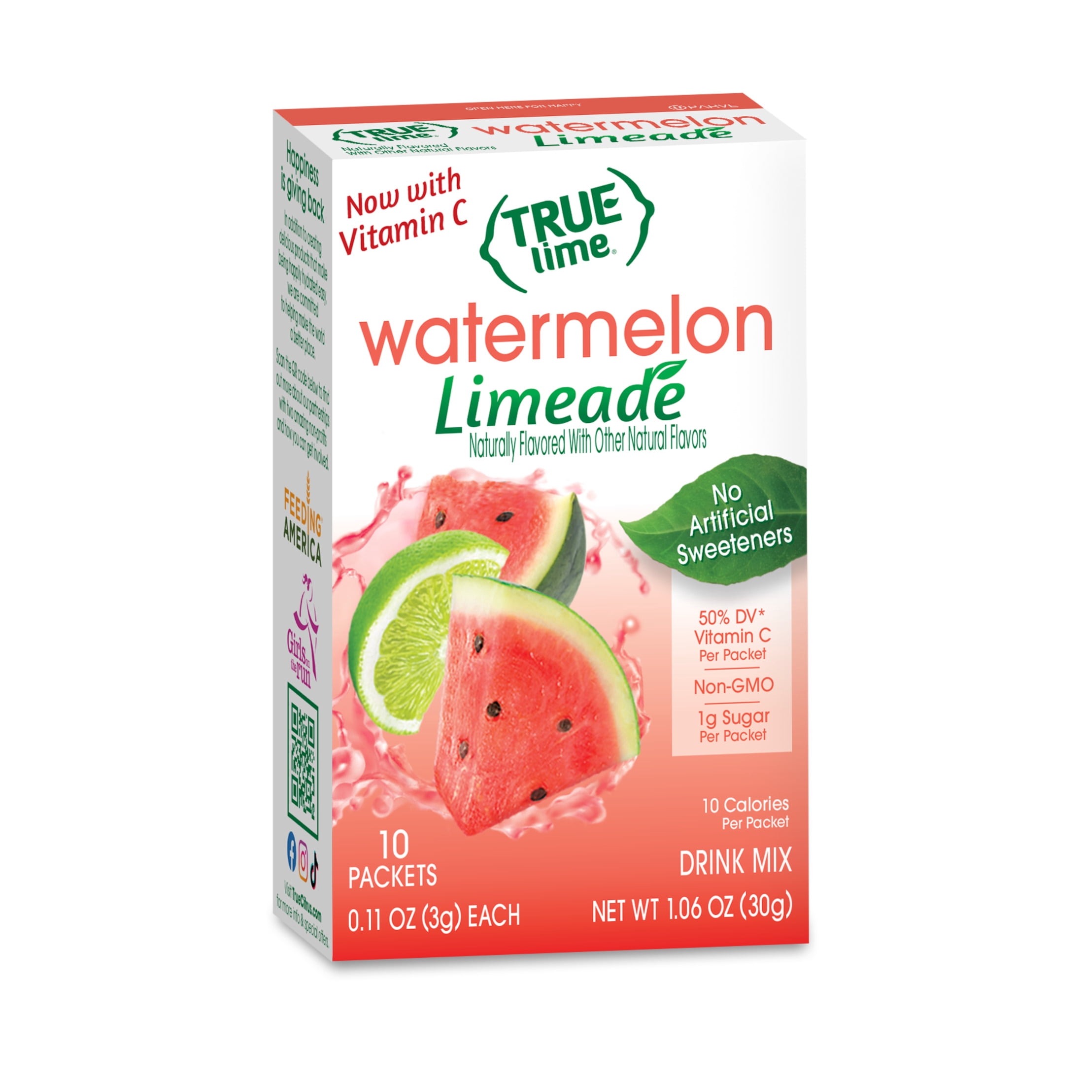 True Lime Watermelon Limeade Drink Mix Powder, 1.06 oz., 10 ct ...