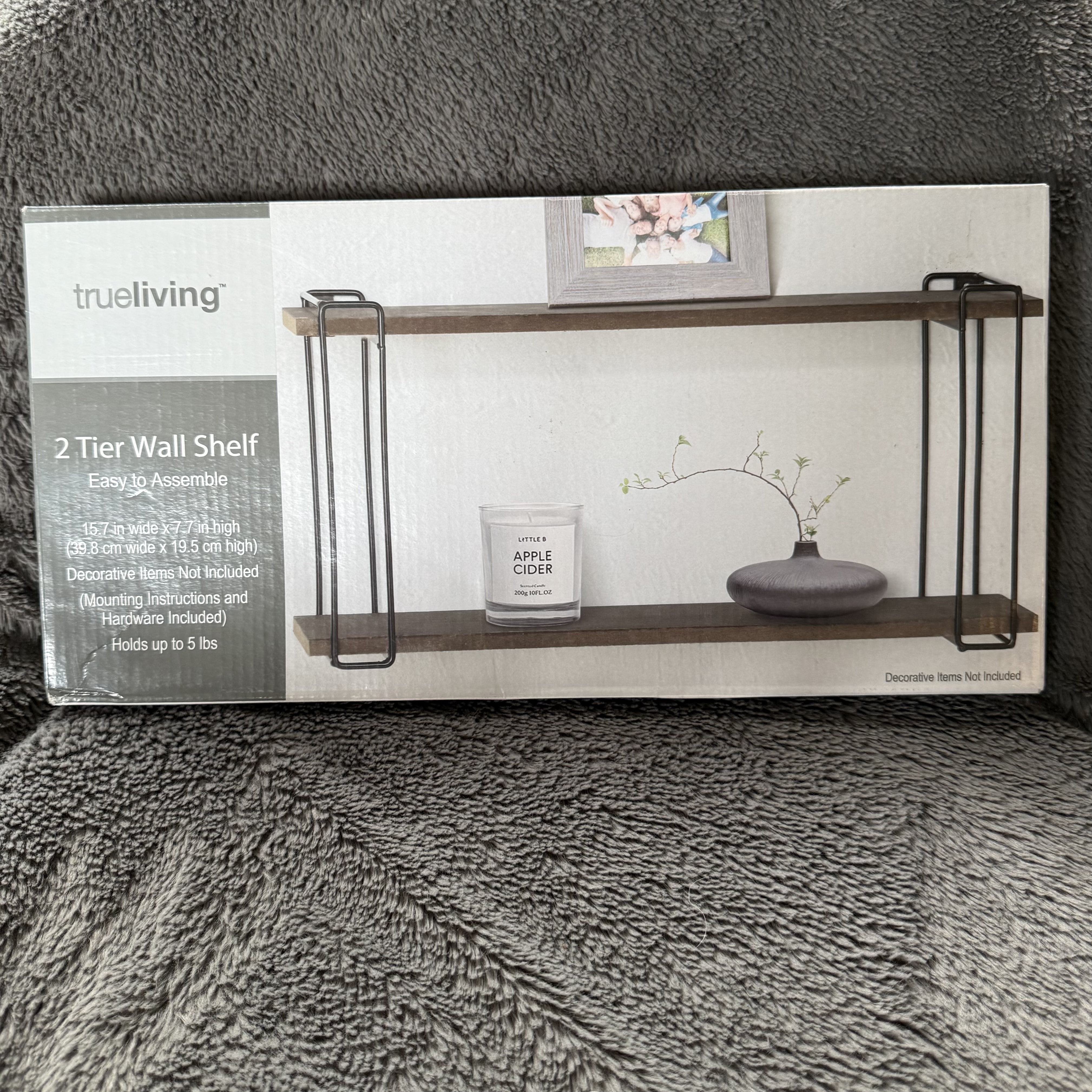 True Living 2-Tier Dark Brown Floating Shelves - Walmart.com
