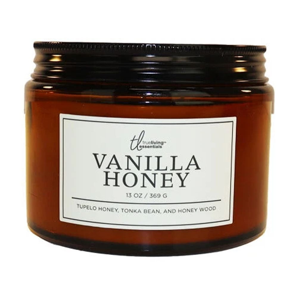 True Living Essentials 3 Wick Vanilla Honey 13Oz Jar Candle - Walmart.com