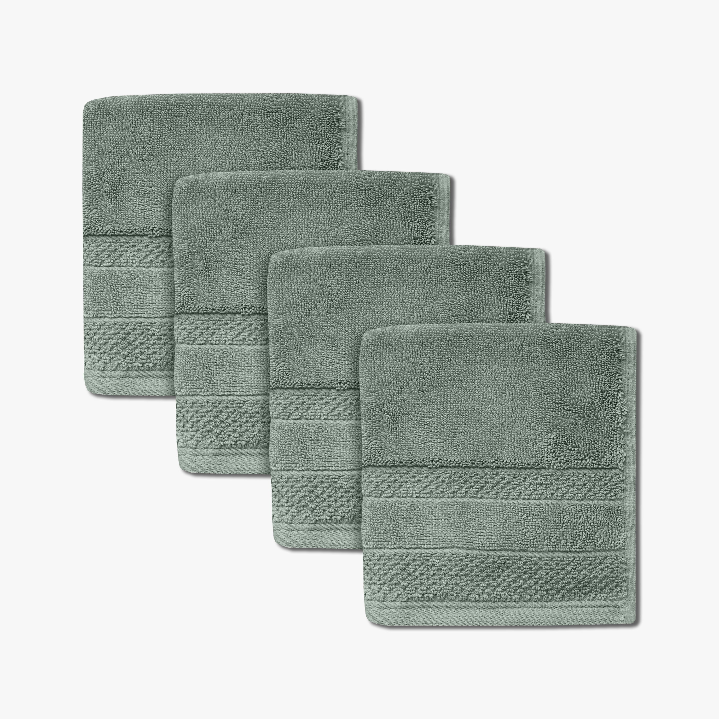 True Luxury by 1888 Mills 4-Piece Washcloth Set, 100% USA Cotton, Soft & Durable, Powered by ...
