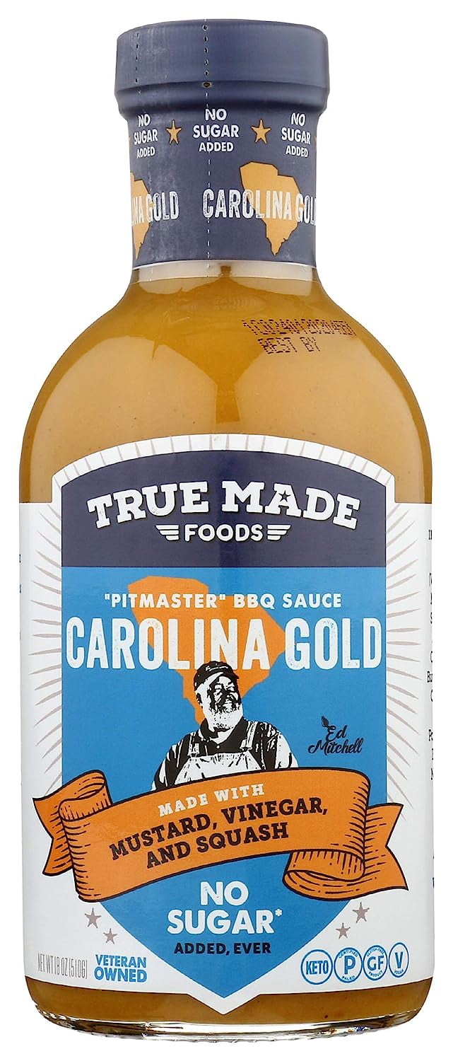 True Made Foods Barbecue Sauce Carolina Gold Style No Sugar, 18 oz ...
