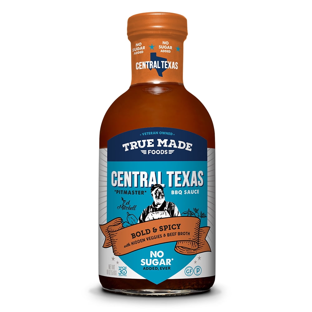 True Made Foods Barbecue Sauce, Bold Spicy Central Texas BBQ, 18 oz ...