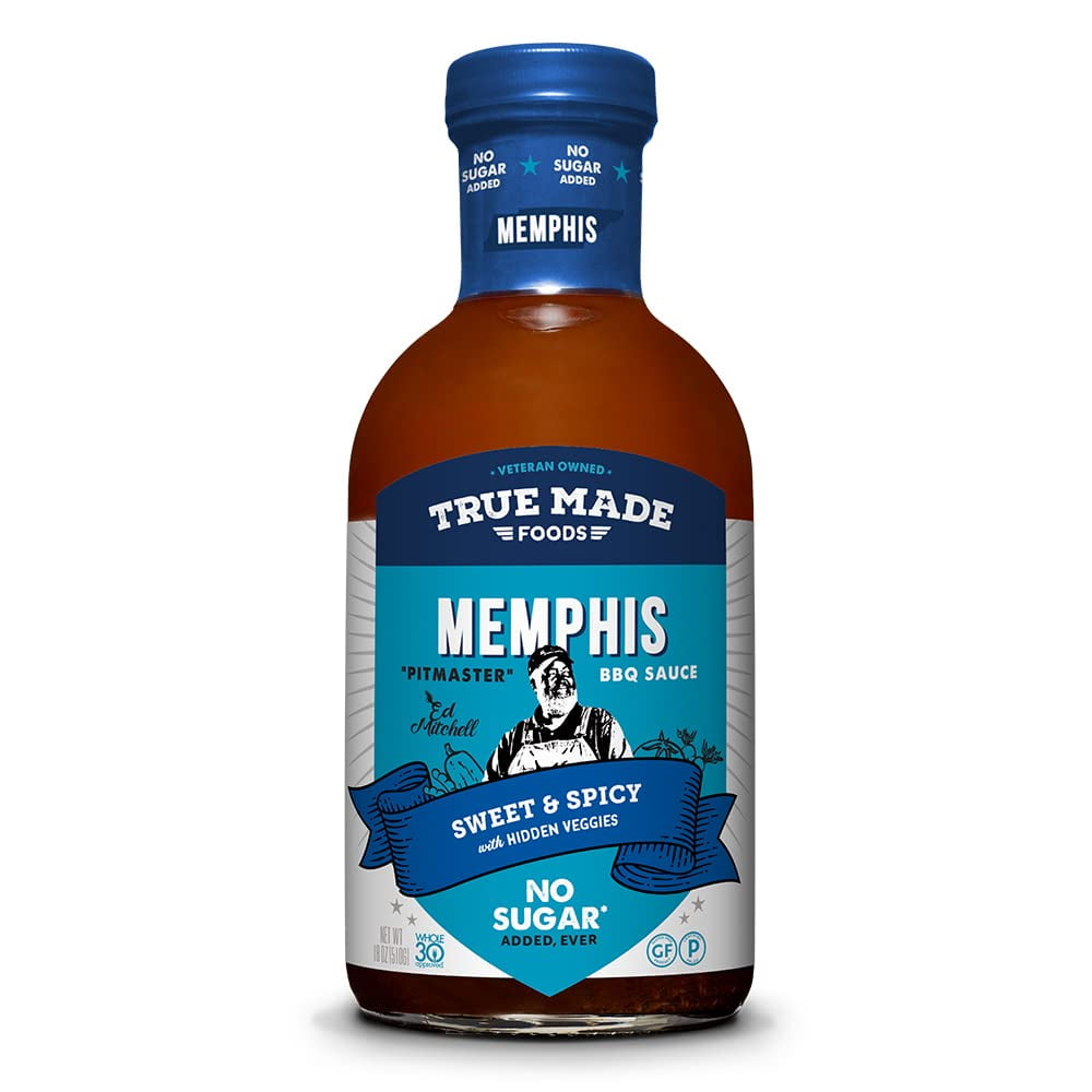 True Made Foods Barbecue Sauce Memphis BBQ No Sugar, 18 oz - Walmart.com