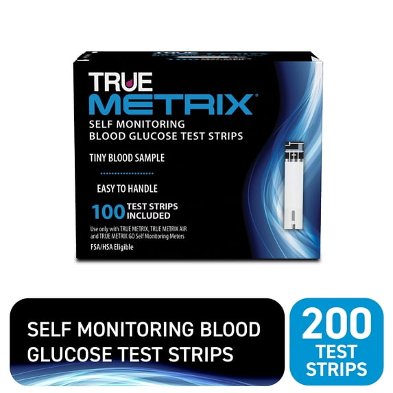 TRUE METRIX Self Monitoring Blood Glucose Test Strips, 200 Count (2 ...