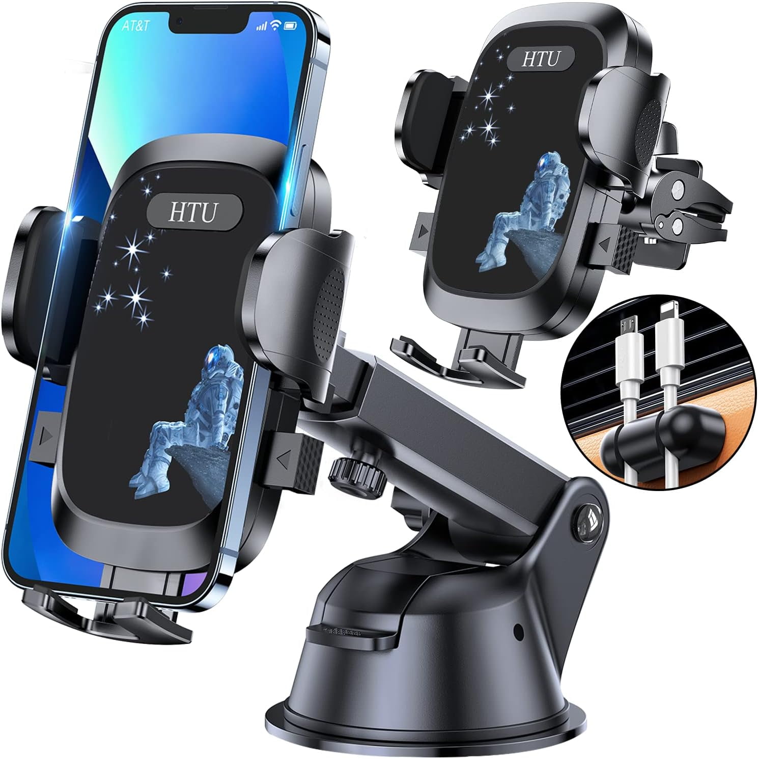 [True Military-Grade] Car Phone Holder【2024 Stronger Suction & Clip ...