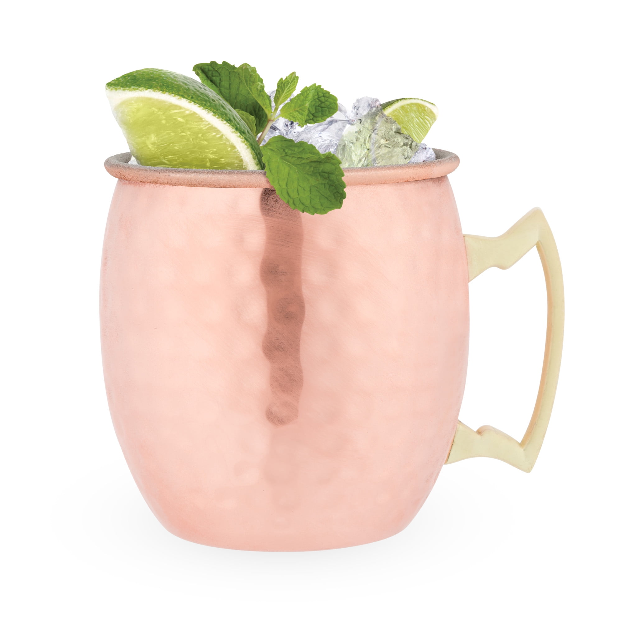 True Moscow Mule Mug – 16 oz Hammered Polished Copper Plated Stainless ...