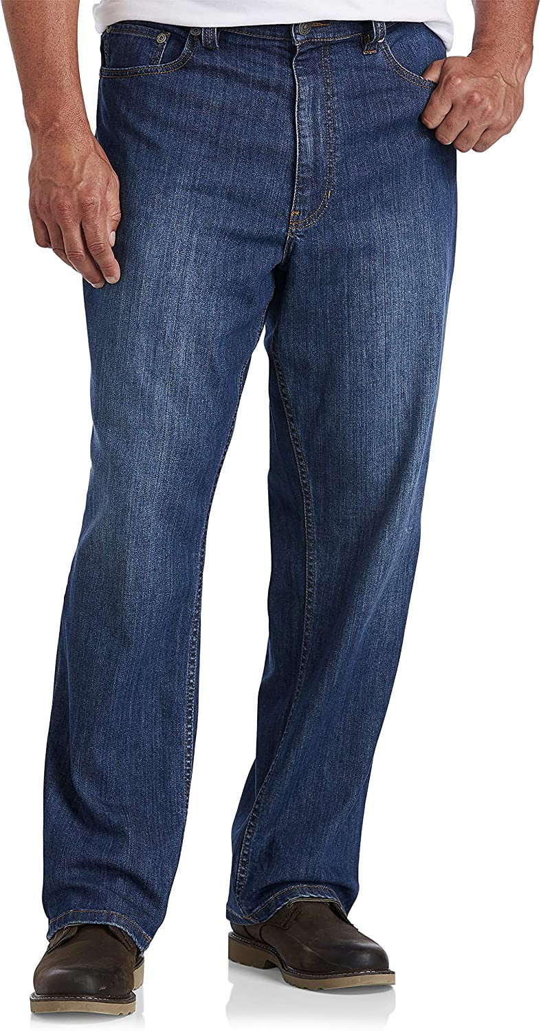 True Nation Men's Big and Tall Relaxed-Fit Stretch Jeans, Basic Blue ...