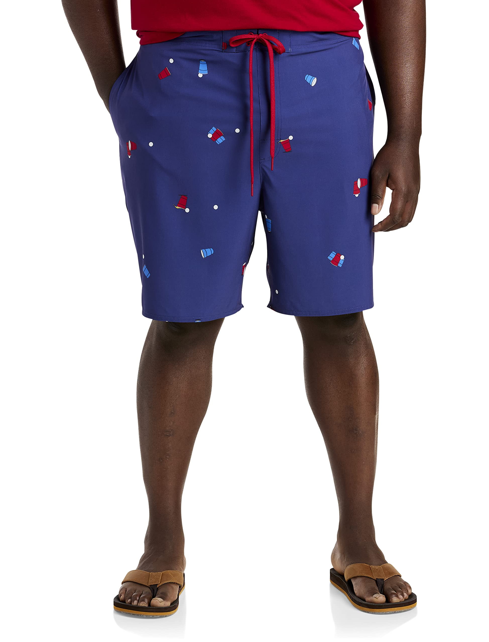 True Nation by DXL Men's Big and Tall Beer Pong Swim Trunks Blue 5XL ...
