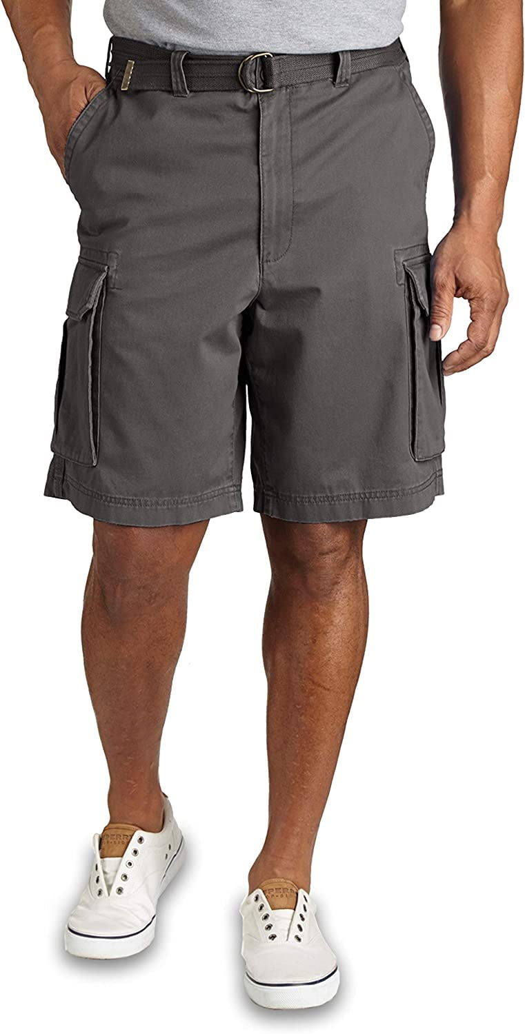 True Nation by DXL Men's Big & Tall Cargo Shorts, Washed Navy, 52 Waist ...